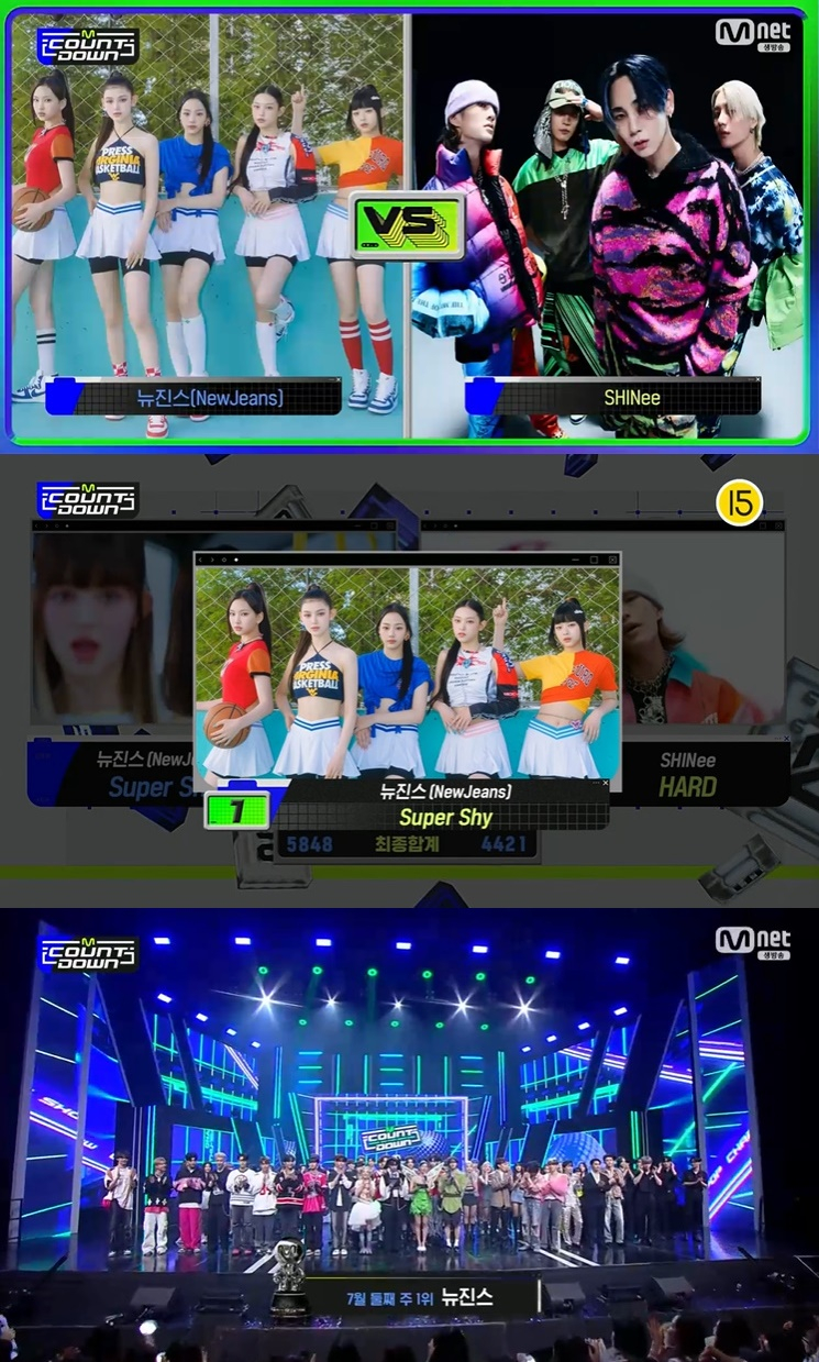 '헉' 뉴진스, 샤이니 꺾고 '엠카' 1위..엑소 컴백+제베원 데뷔[★밤TView] | 스타뉴스