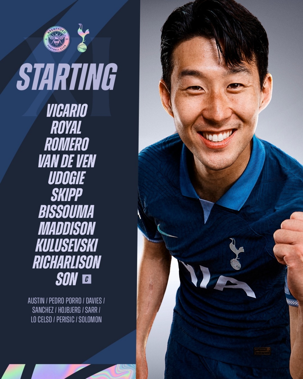 [EPL 1R] '캡틴 SON' 개막전 출격, 브랜트포드전 선발 라인업… 김지수 결장 | 스타뉴스