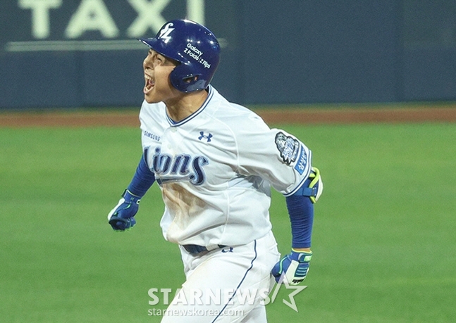 "좌투수엔 김헌곤" 멀티홈런 쾅! 박진만 용병술, 염갈량에 비수... '김윤수 원포인트' 또 통했다 [PO2 현장] | 스타뉴스