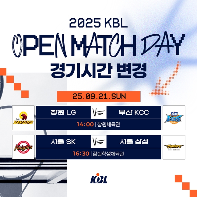 KBL, 9월 21일 시범경기 시간 변경 | 스타뉴스
