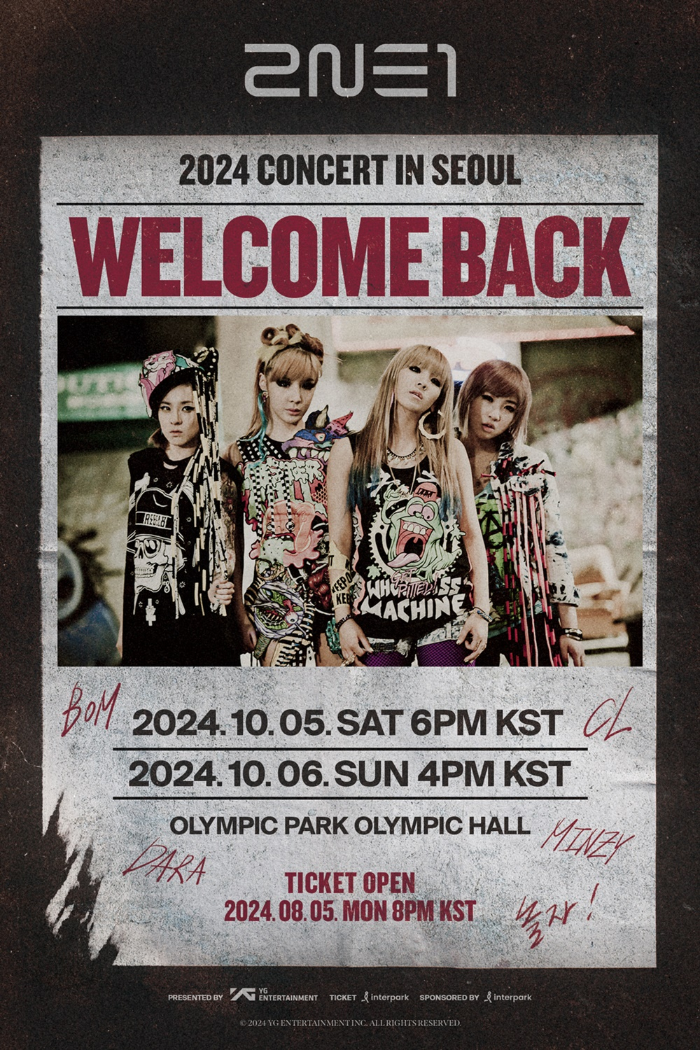 '동접 40만' 2NE1 10월 서울 공연 매진 "뜨거운 성원 감사"[공식] | 스타뉴스